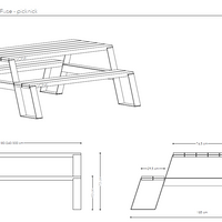 Fuse Picknick Table Outdoor / Indoor - 3 sizes — Vier Seizoenen Buiten